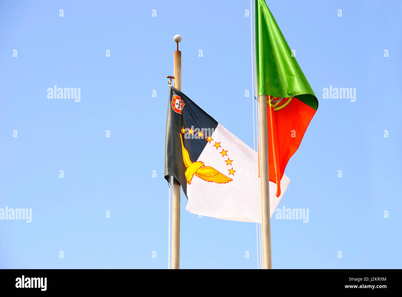 Flag of Azores and Portugal Stock Photo - Alamy