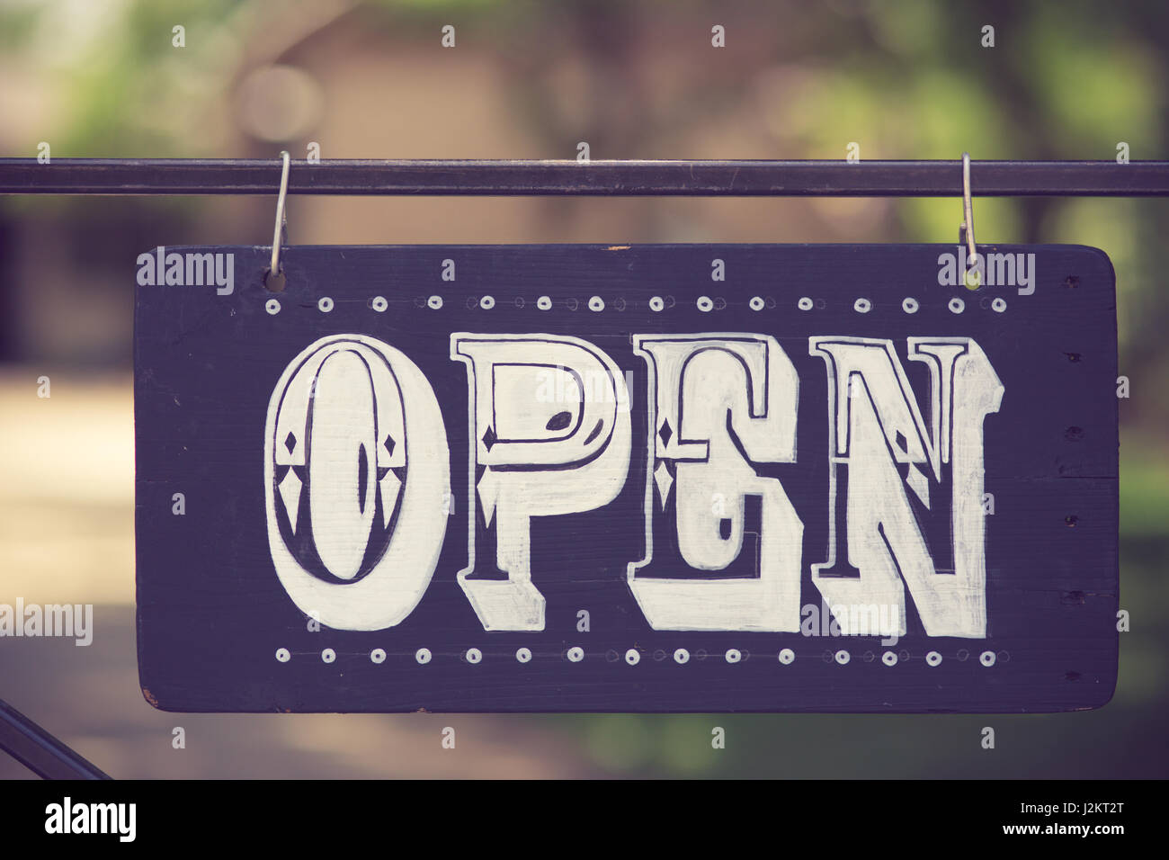 Open sign vintage color Stock Photo - Alamy