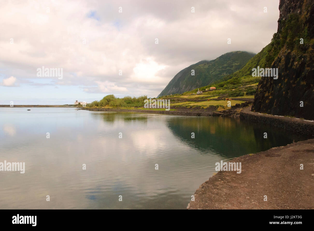 Water lagoon in Faja, Sao Jorge island, Azores Stock Photo - Alamy