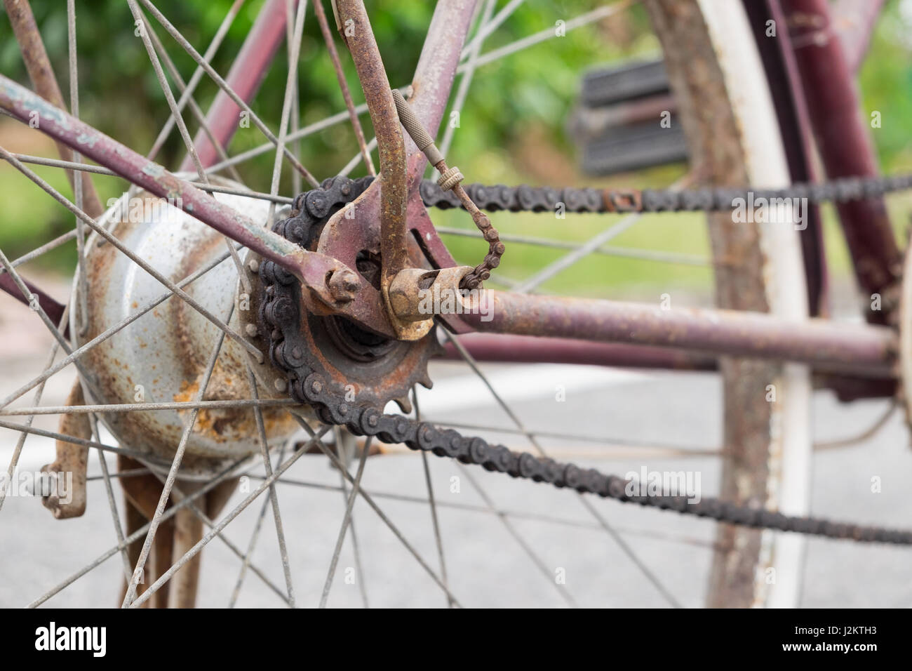 Old bicycle wheel hub Stock Photo - Alamy