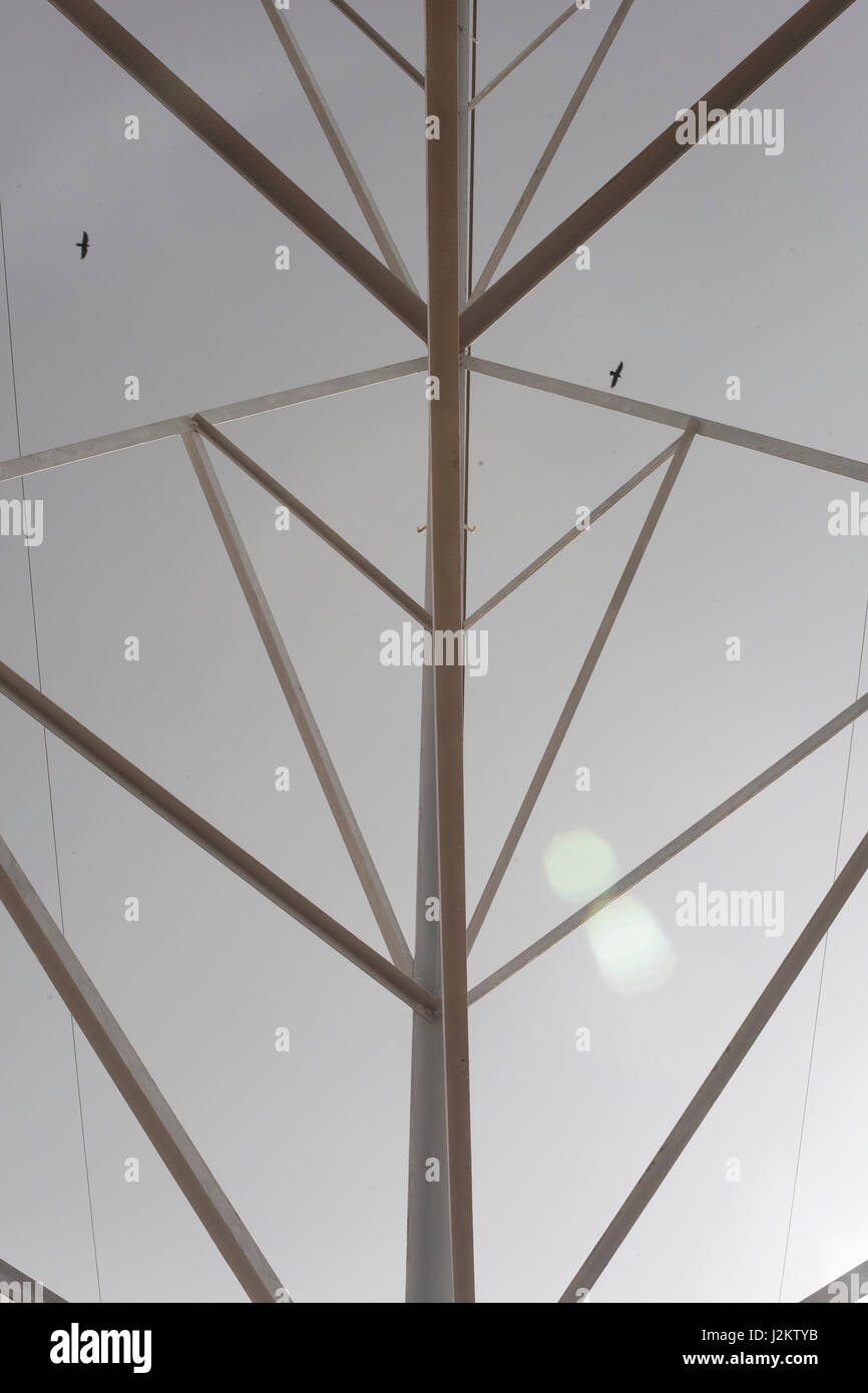 Bold geometric pattern in a pylon Stock Photo - Alamy