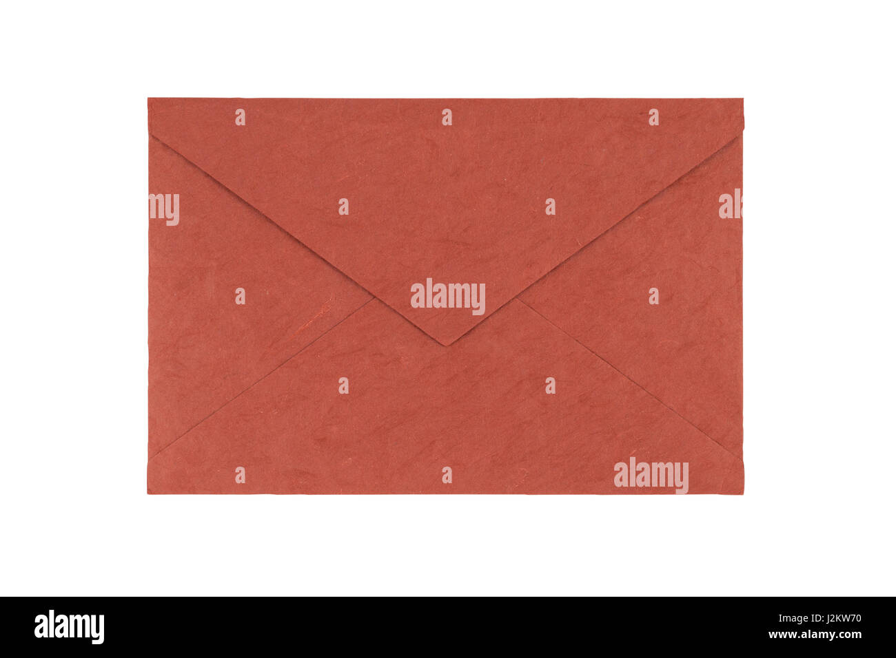 Red envelope made from natural fiber paper isolated on white background ...