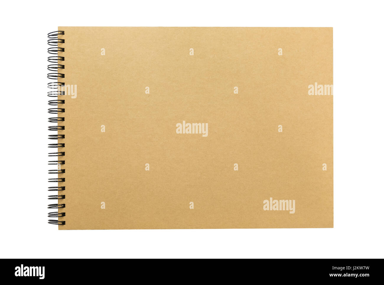 Brown cover of notebook isolated on white background. Clipping paths ...