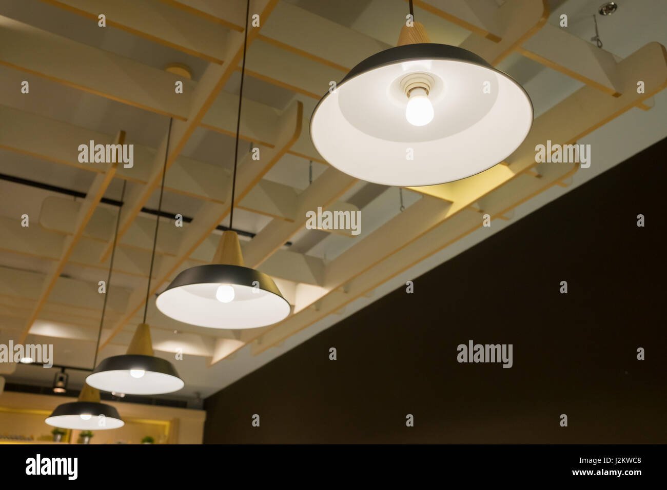 Vintage lamp hanging from the ceiling Stock Photo - Alamy