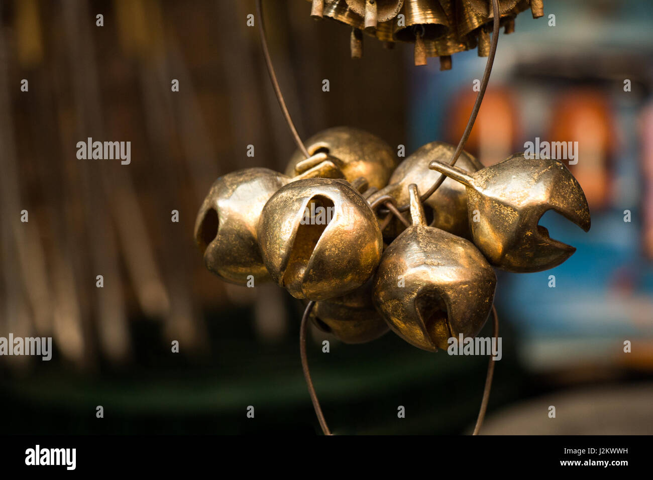 antique old style retro metal bell used for animals such as cow, sheep ...