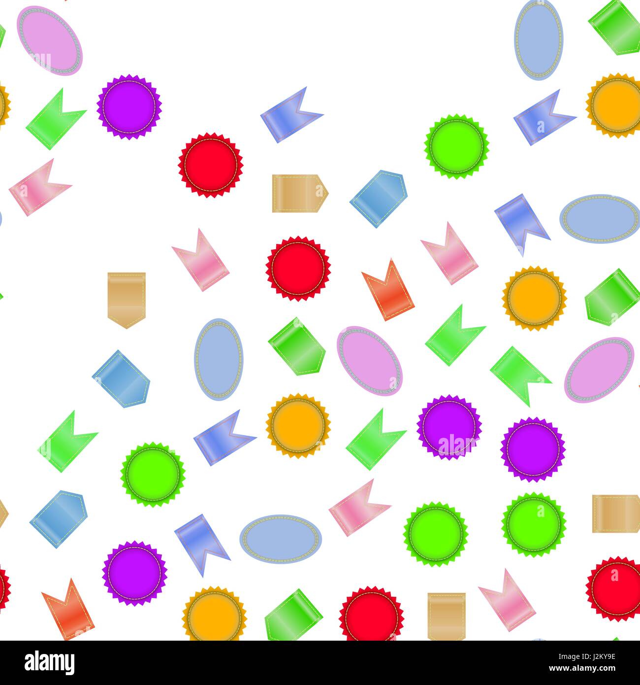 Vector Colored Different Stickers Seamless Pattern Stock Vector Image ...