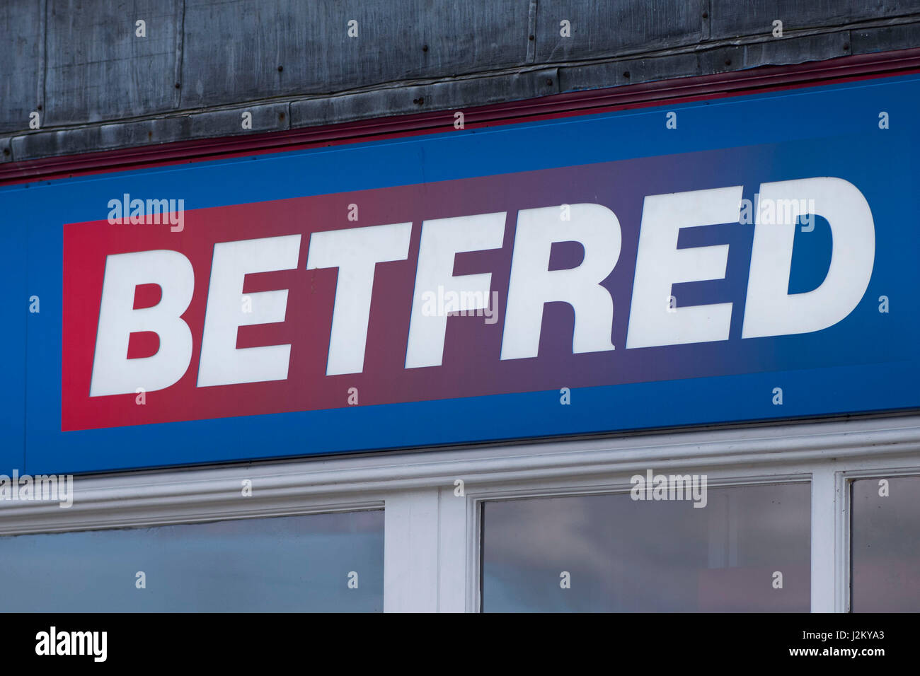 Betfred bookies sign logo Stock Photo - Alamy