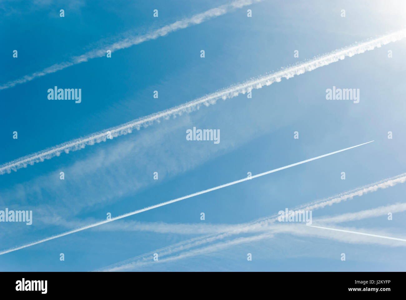 Aircraft Condensation Trails High Resolution Stock Photography and ...