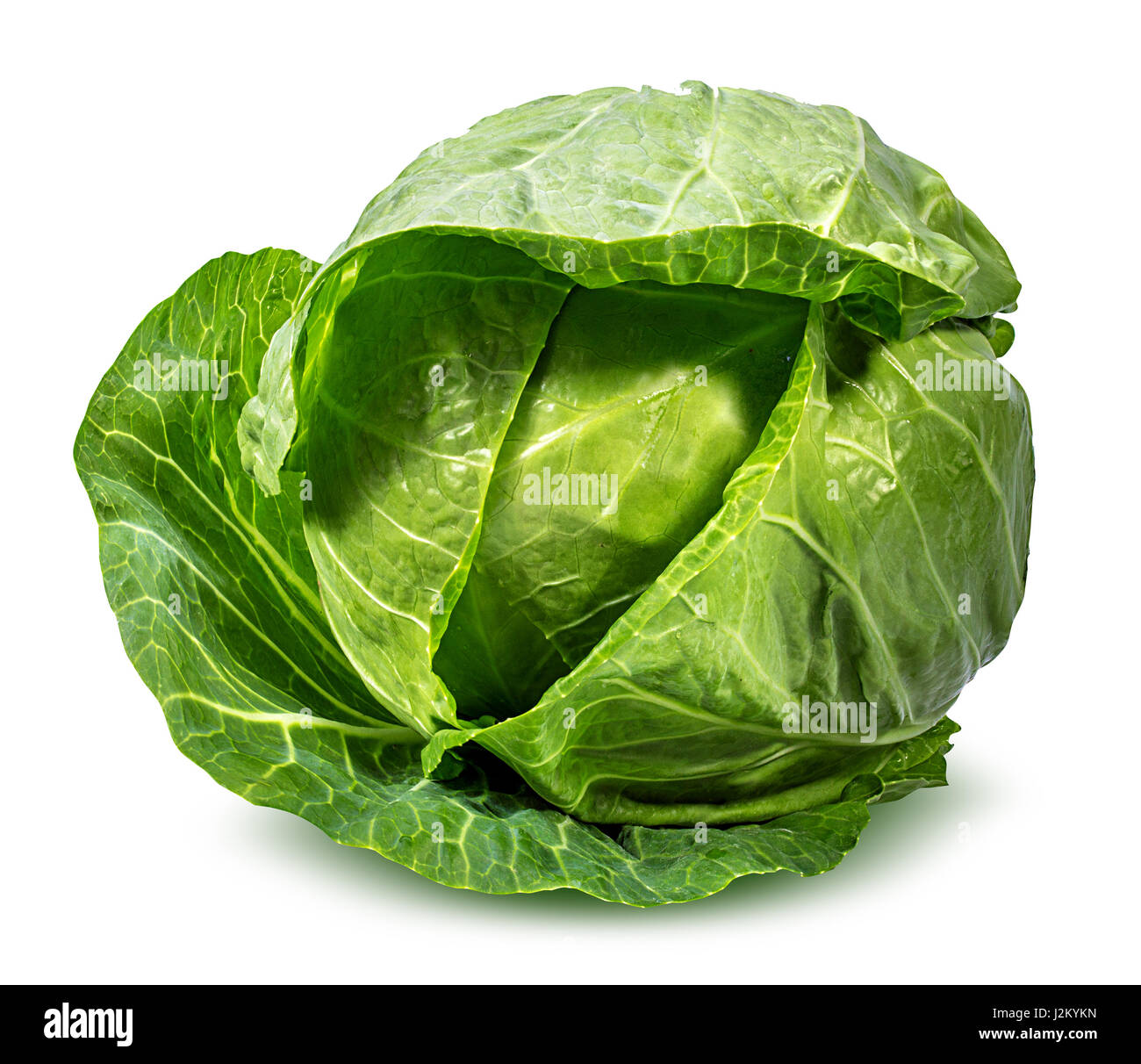 Green cabbage isolated on white background Stock Photo - Alamy