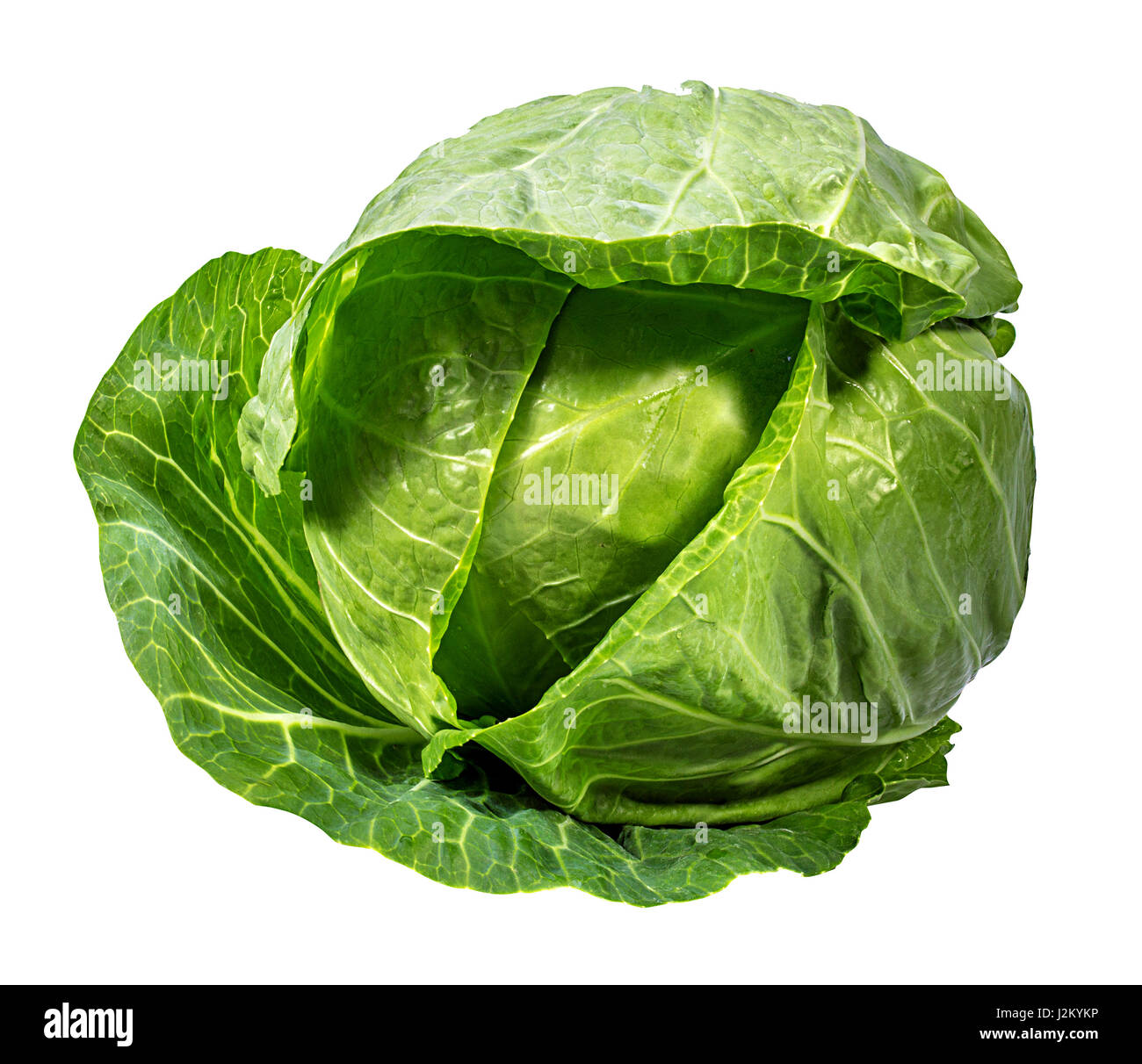 Green cabbage isolated on white background Stock Photo - Alamy