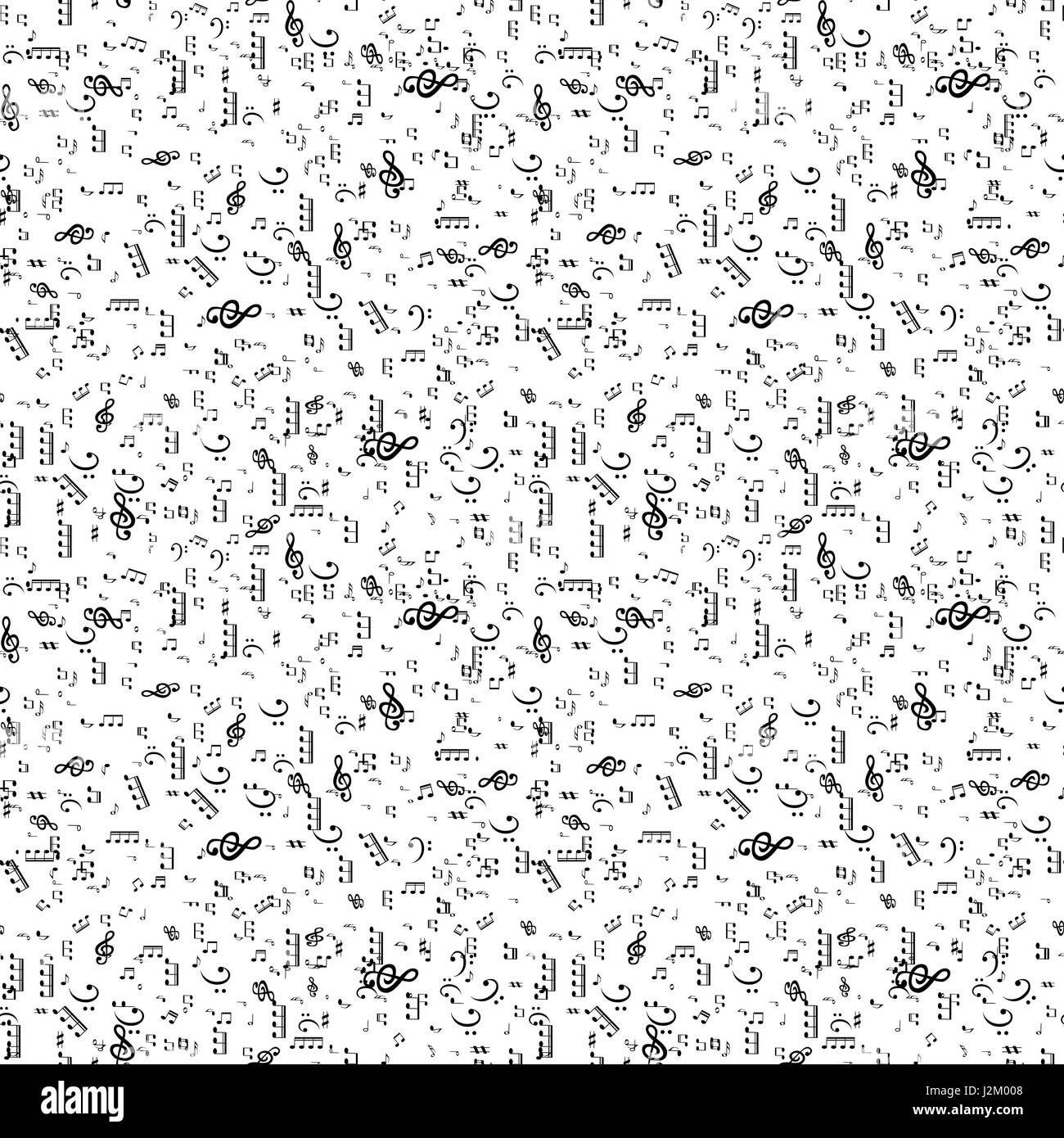 Seamless pattern from Set of musical notes and Treble clef. Vect Stock ...