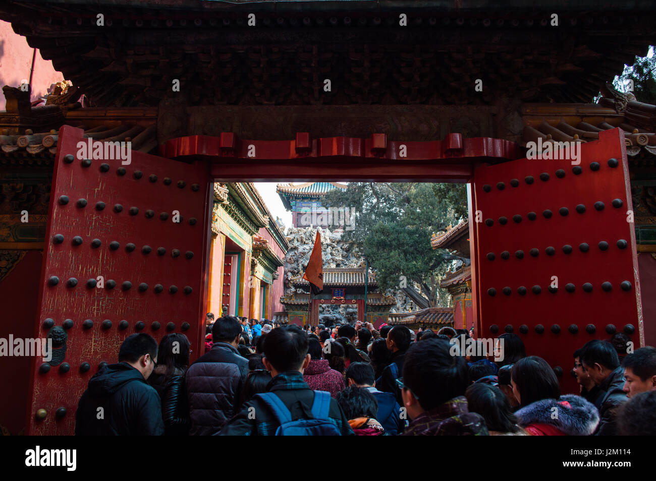 Gate inside the Forbidden City during the Chinese New Year, Beijing ...