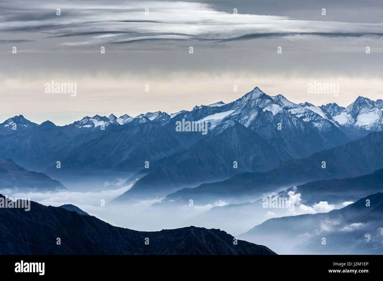 View from Monte Bianco (Mont Blanc) Valle d'Aosta Italy Stock Photo - Alamy