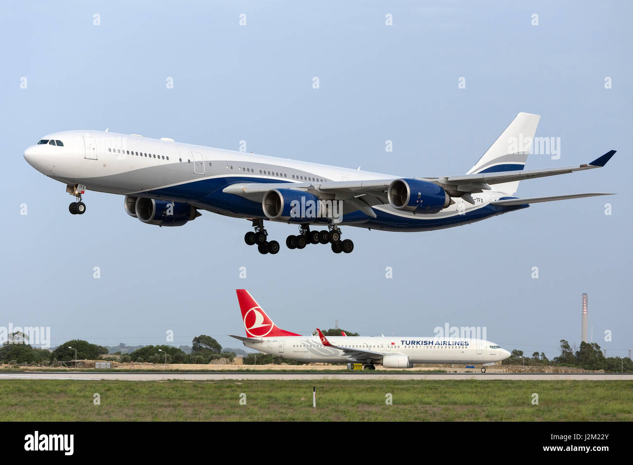 Hi Fly Airbus A340-542 [CS-TFX] arriving in Malta for servicing at ...