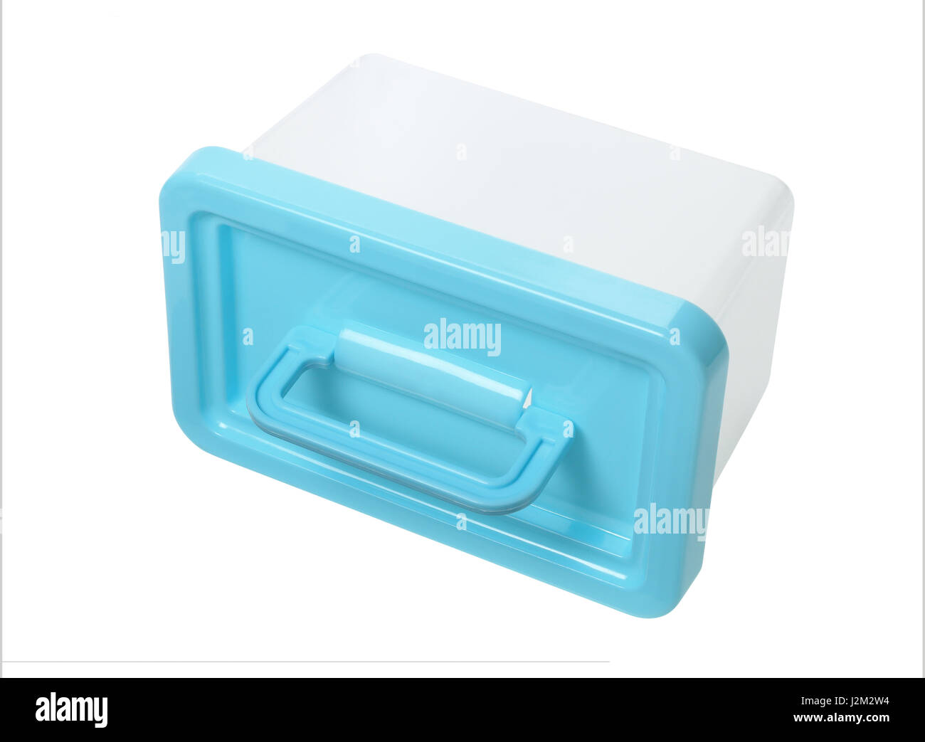 Plastic Container With Handle Lying on White Background Stock Photo - Alamy