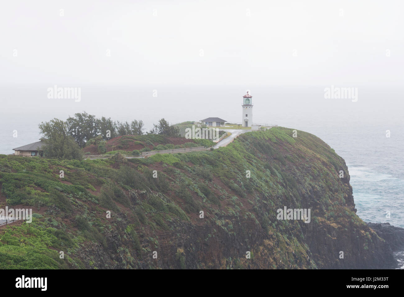 Kilauea lighthouse in bad weather Stock Photo - Alamy