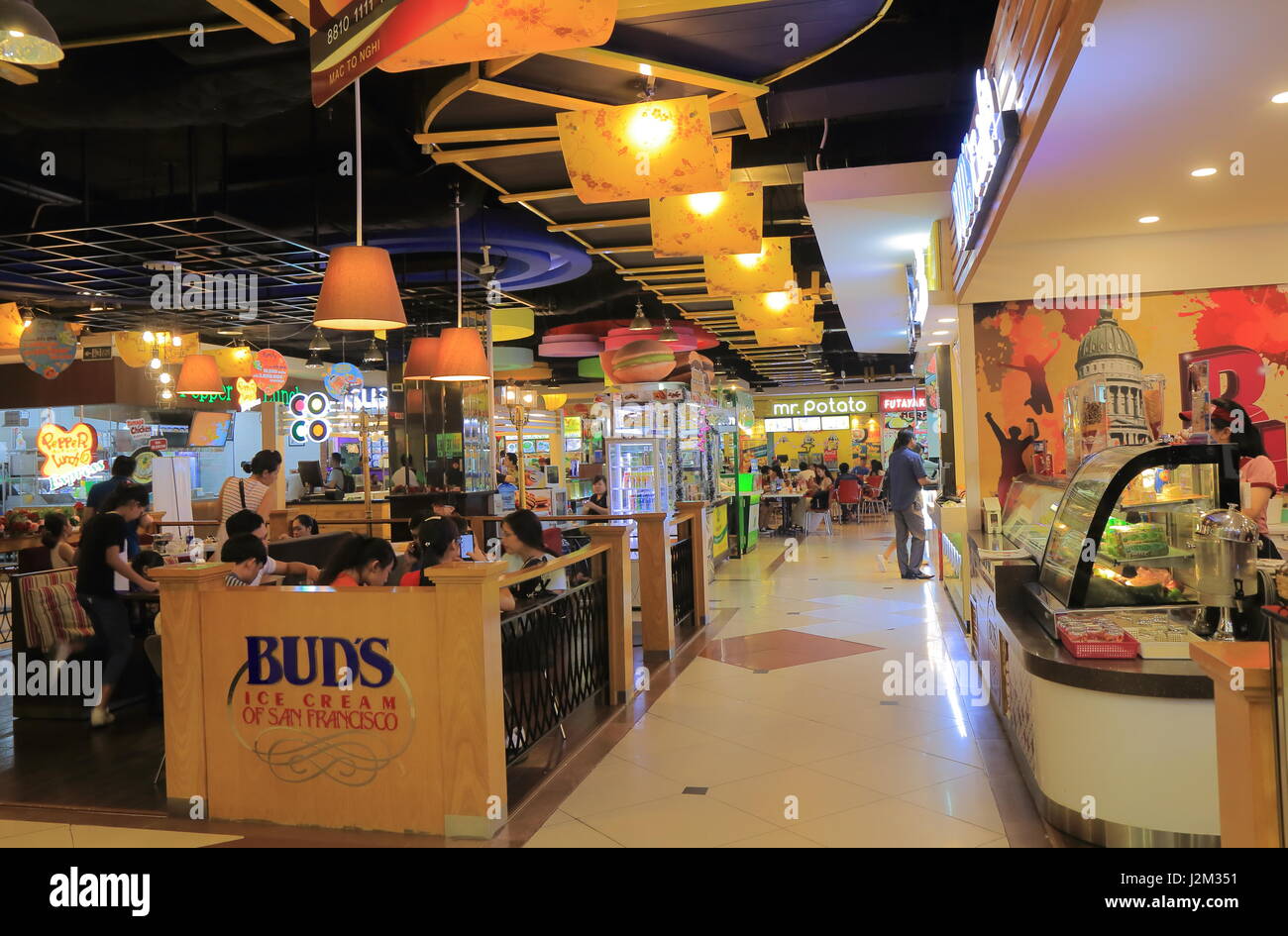 People dine at Parkson department store food court in Ho Chi Minh City ...