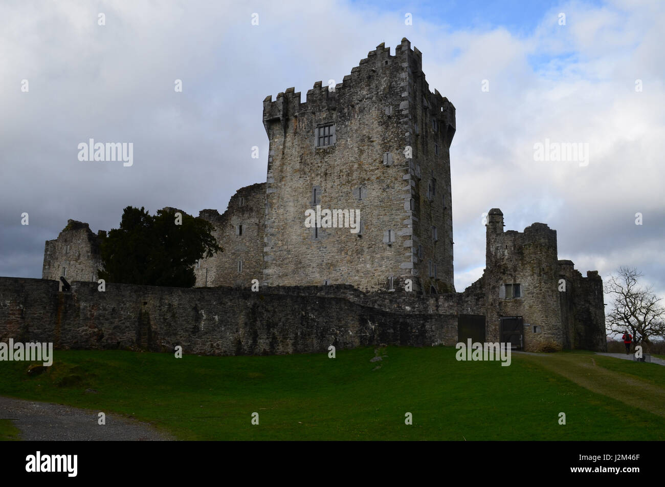Stone castle ruins of Ross Castle in Killarney Ireland Stock Photo - Alamy