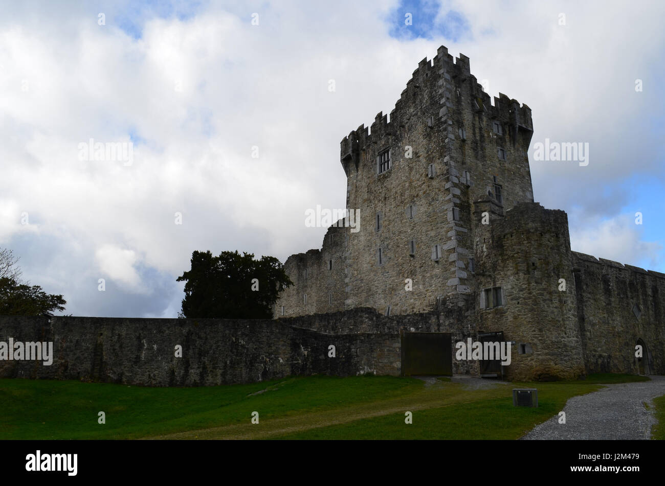 Stone tower ruins of Ross Castle in Killarney Ireland Stock Photo - Alamy