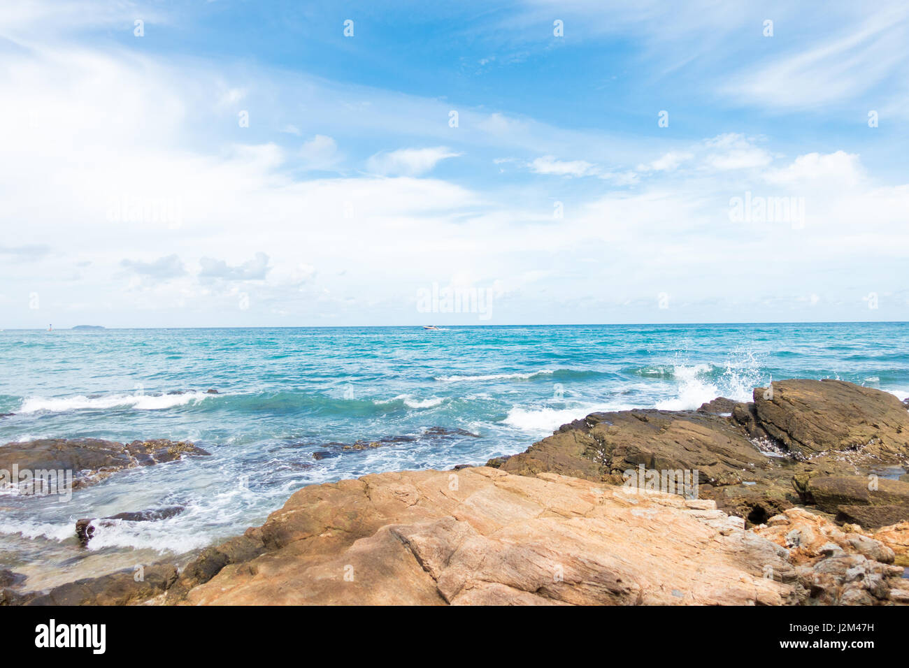 Beautiful Thailand sea ,rock with blue summer wave background, Kho ...