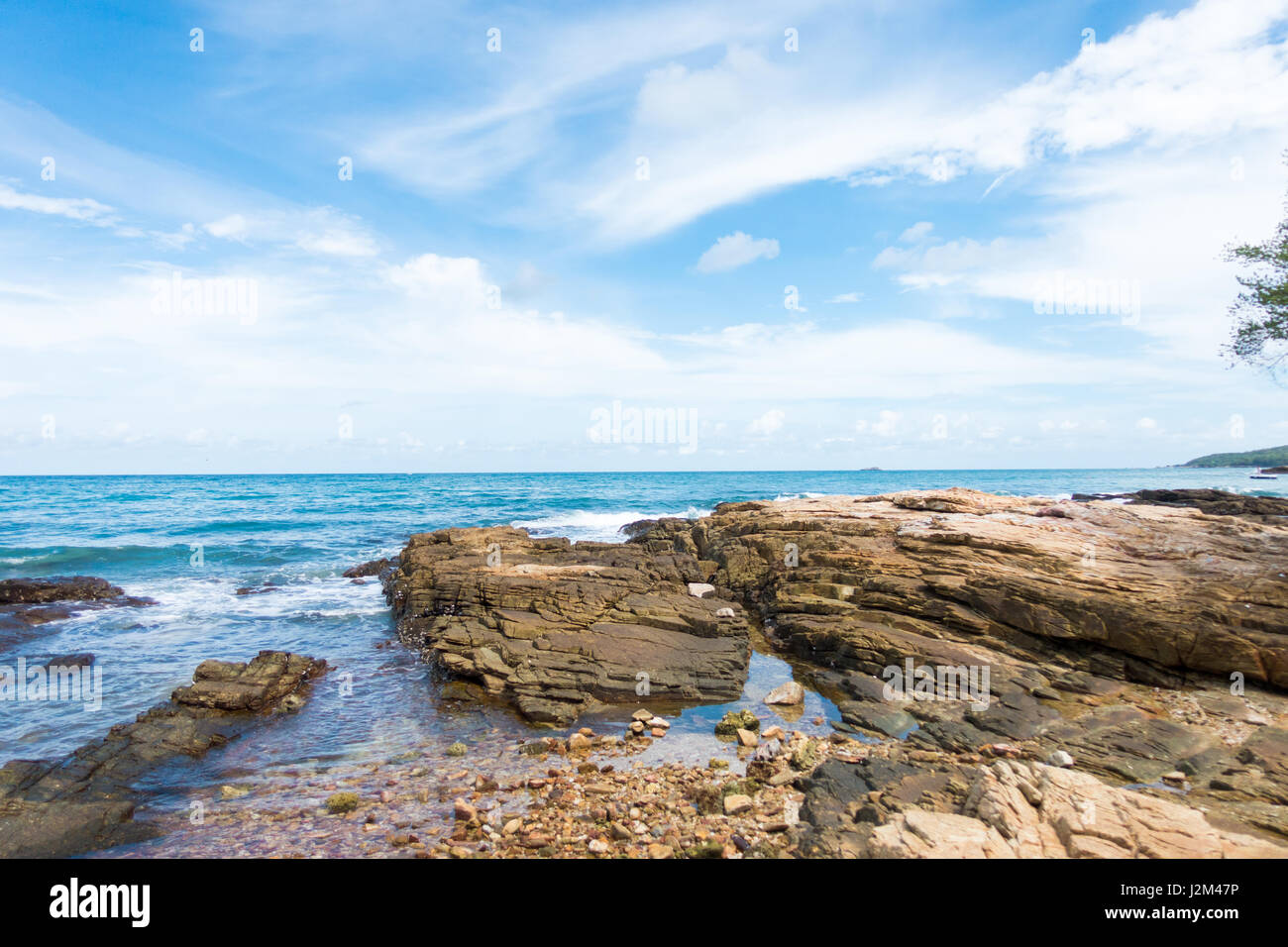 Beautiful Thailand sea ,rock with blue summer wave background, Kho ...
