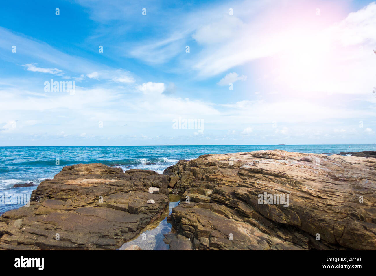 Beautiful Thailand sea ,rock with blue summer wave background, Kho ...