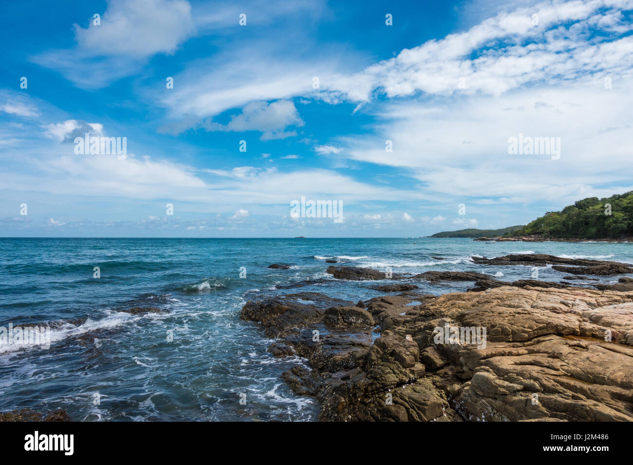 Beautiful Thailand sea ,rock with blue summer wave background, Kho ...