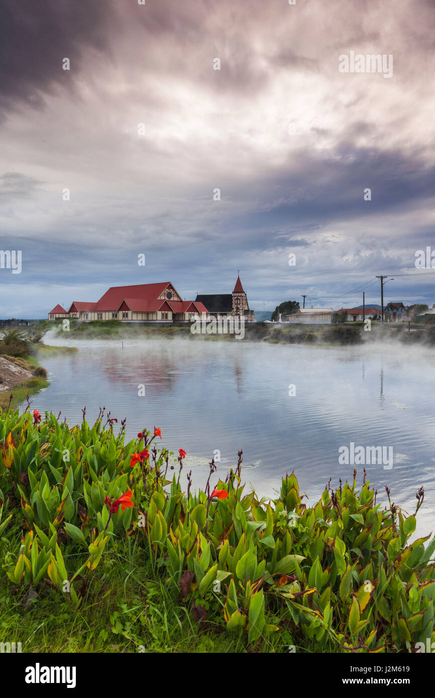 New Zealand, North Island, Rotorua, Ohinemutu, Maori village, St. Faith ...