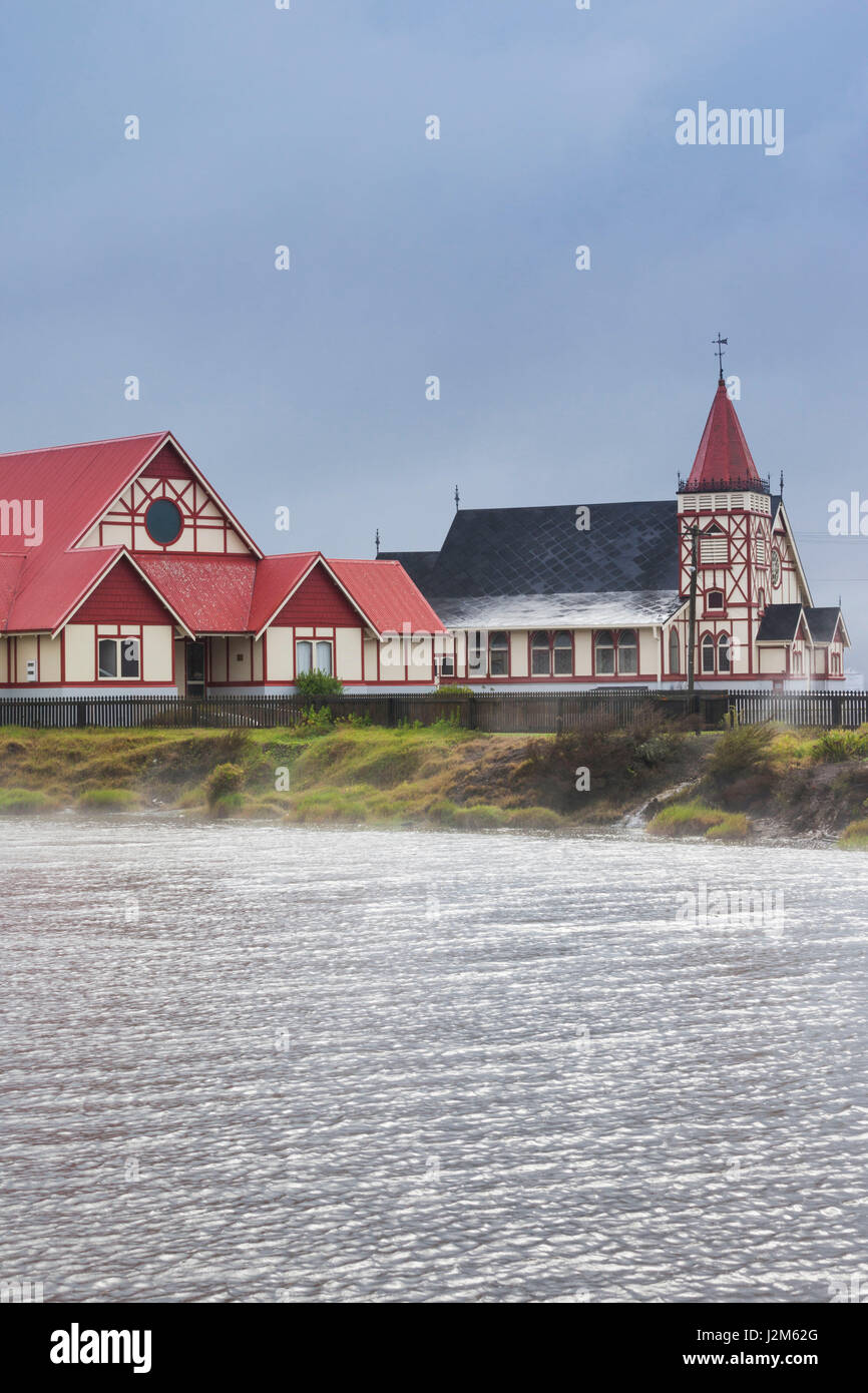 New Zealand, North Island, Rotorua, Ohinemutu, Maori village, St. Faith ...