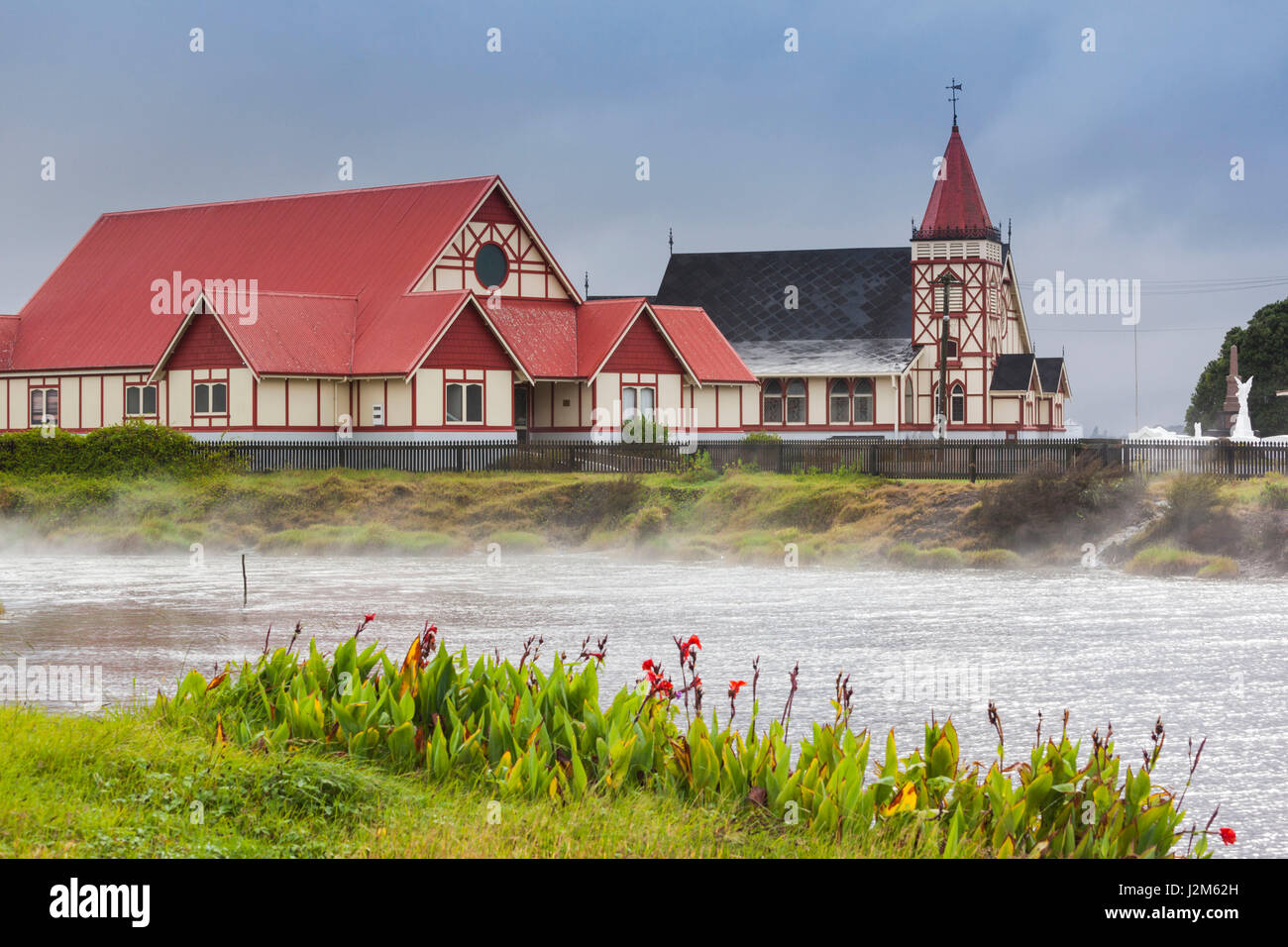 New Zealand, North Island, Rotorua, Ohinemutu, Maori village, St. Faith ...
