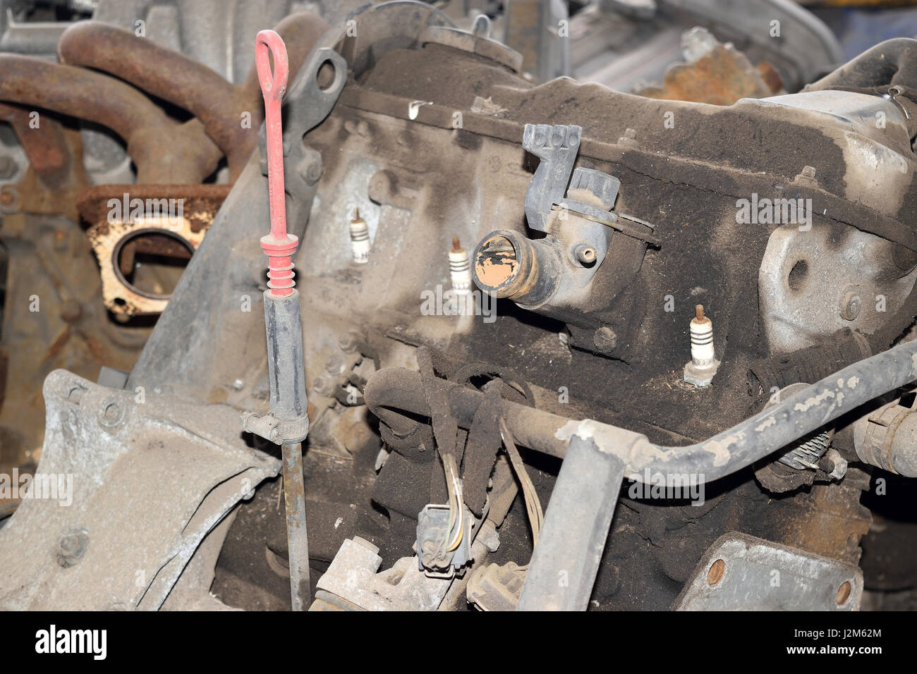 Old rusted engine ready for dismantling process Stock Photo - Alamy