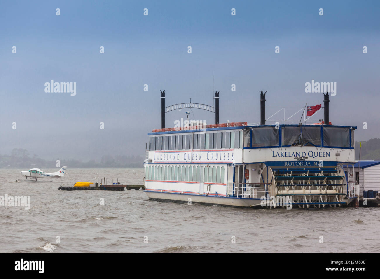 New Zealand, North Island, Rotorua, Lakeland Queen paddlewheel ...