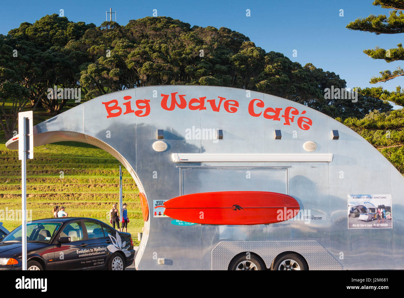 New Zealand, North Island, Mt. Manganui, The Mount Main Beach, Big Wave ...