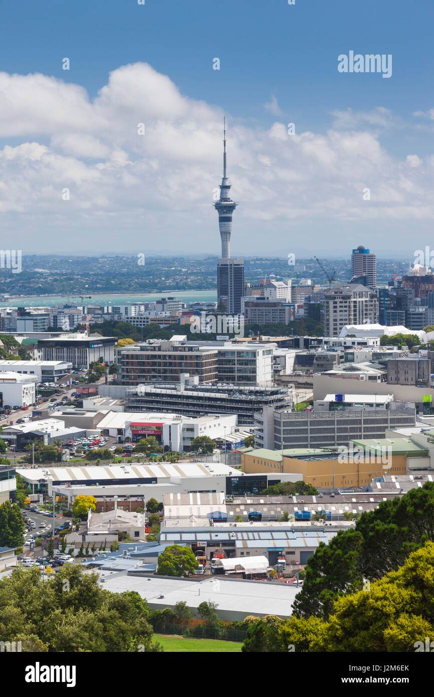 New Zealand, North Island, Auckland, elevated skyline from Mt. Eden volcano cone Stock Photo - Alamy