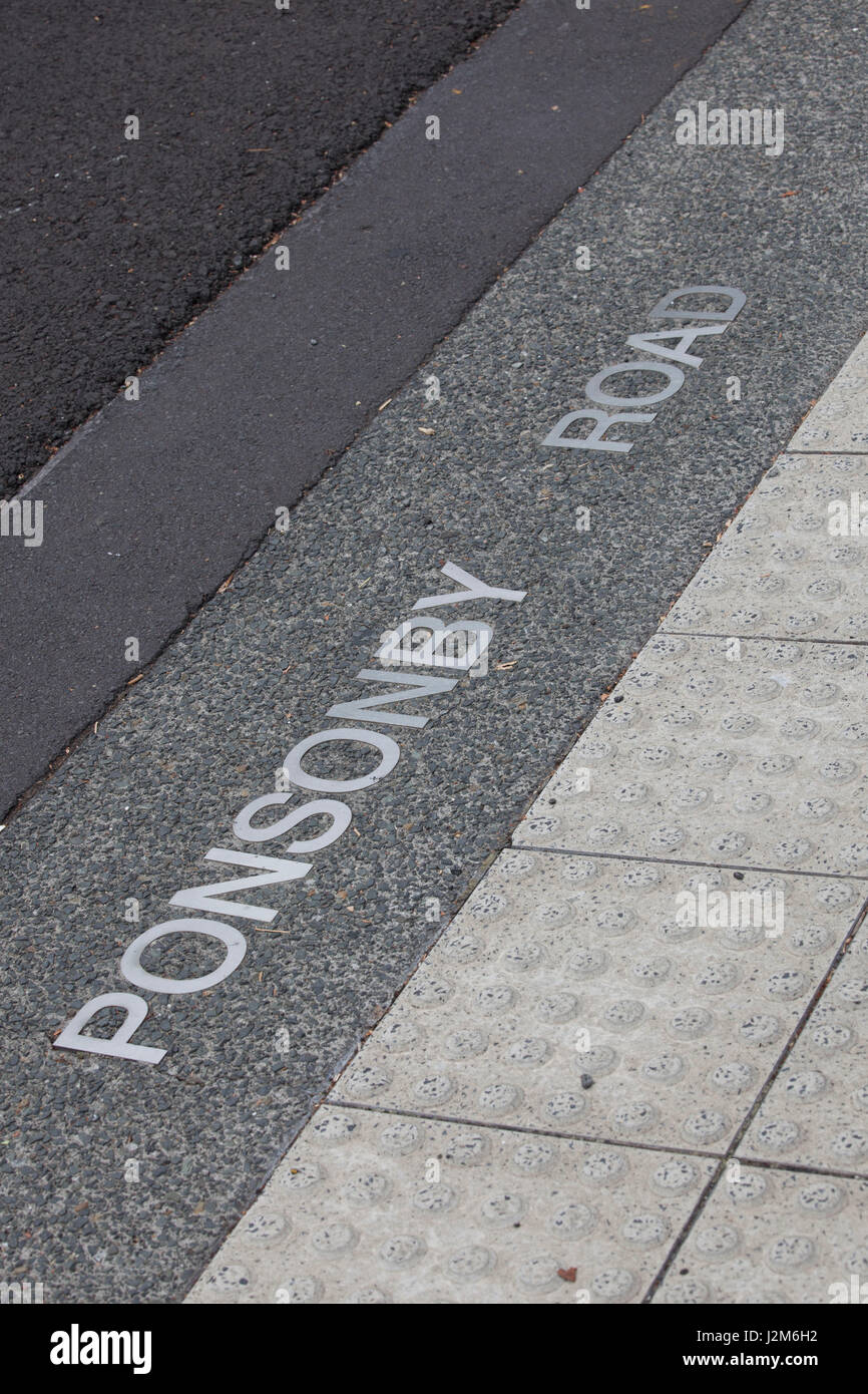 New Zealand, North Island, Auckland, Ponsonby area, sign Stock Photo ...