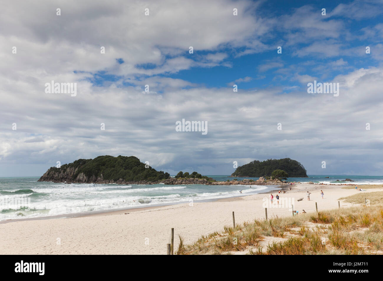 New Zealand, North Island, Mt. Manganui, The Mount Main Beach Stock ...