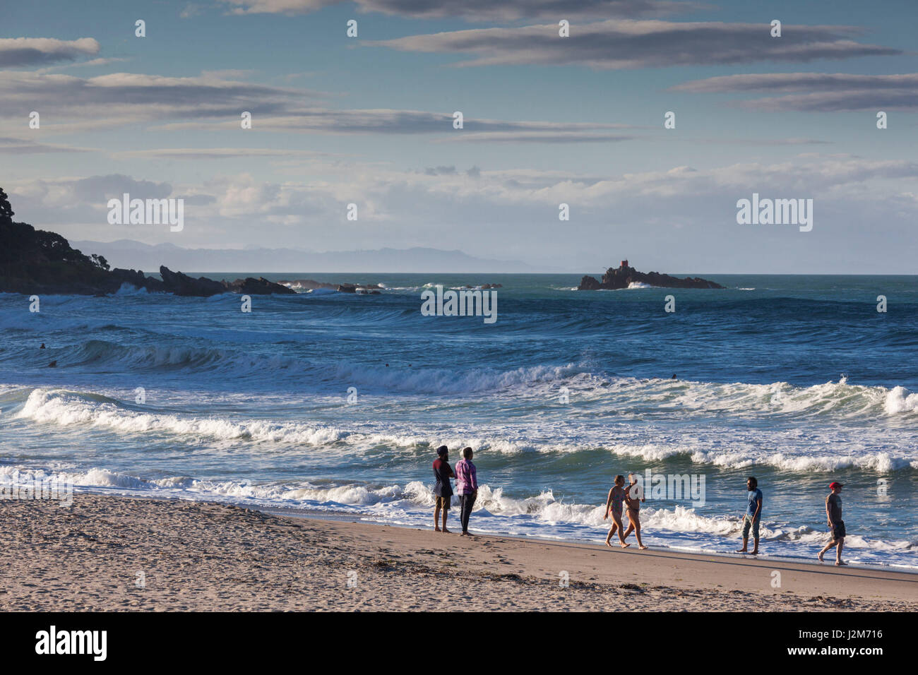 New Zealand, North Island, Mt. Manganui, The Mount Main Beach Stock ...