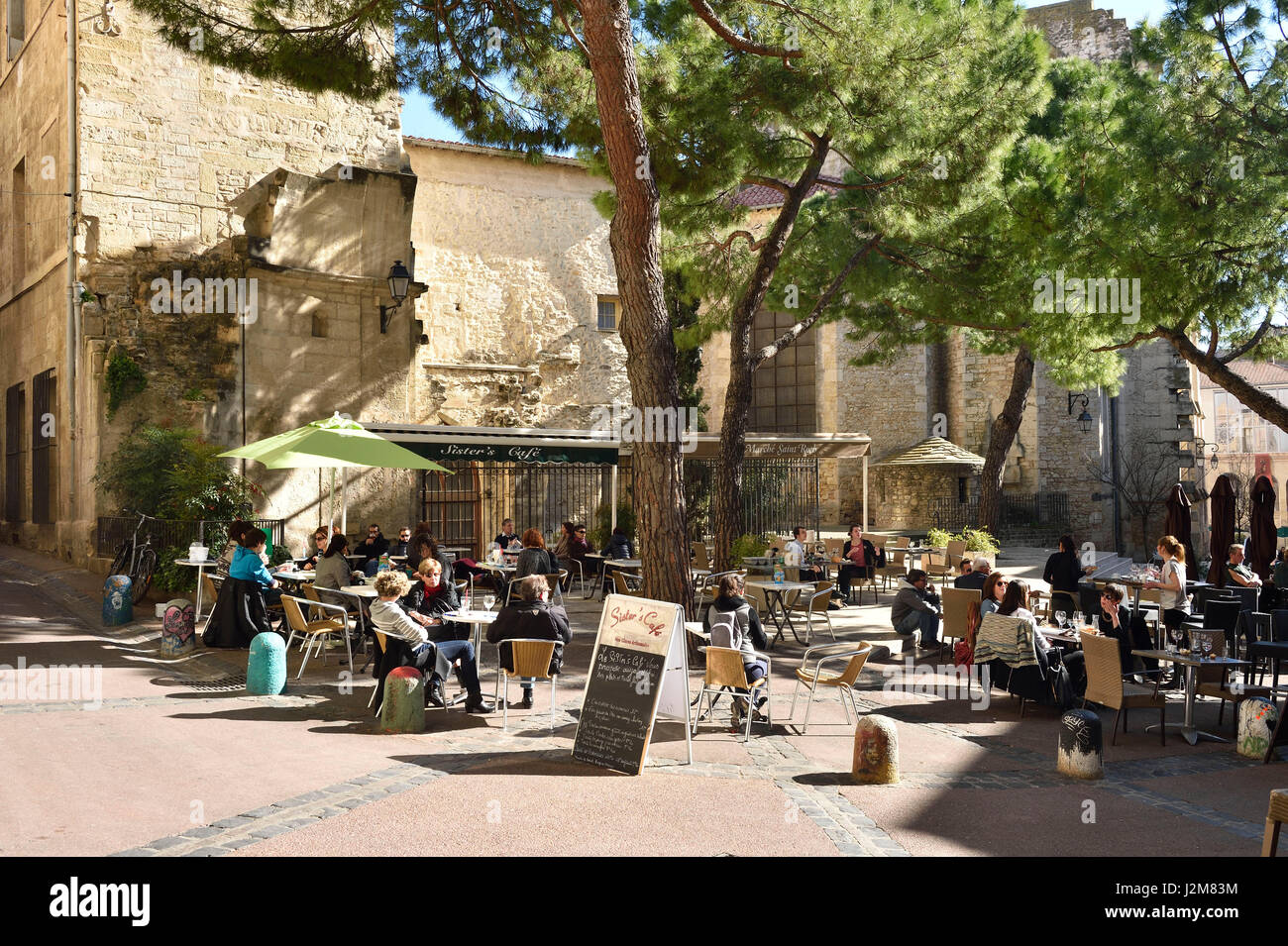 France, Herault, Montpellier, historical center, the Ecusson, Place St ...