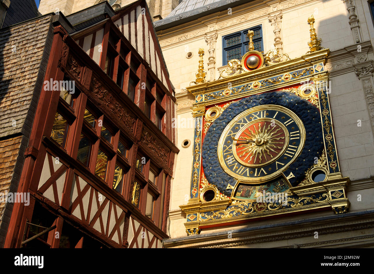 France, Seine Maritime, Rouen, the Gros Horloge is an astronamical ...