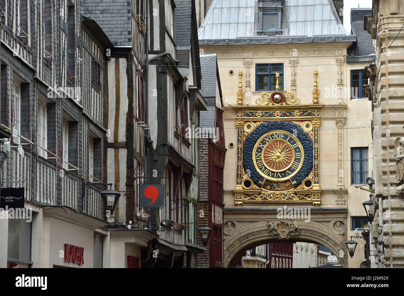 France, Seine Maritime, Rouen, the Gros Horloge is an astronamical ...