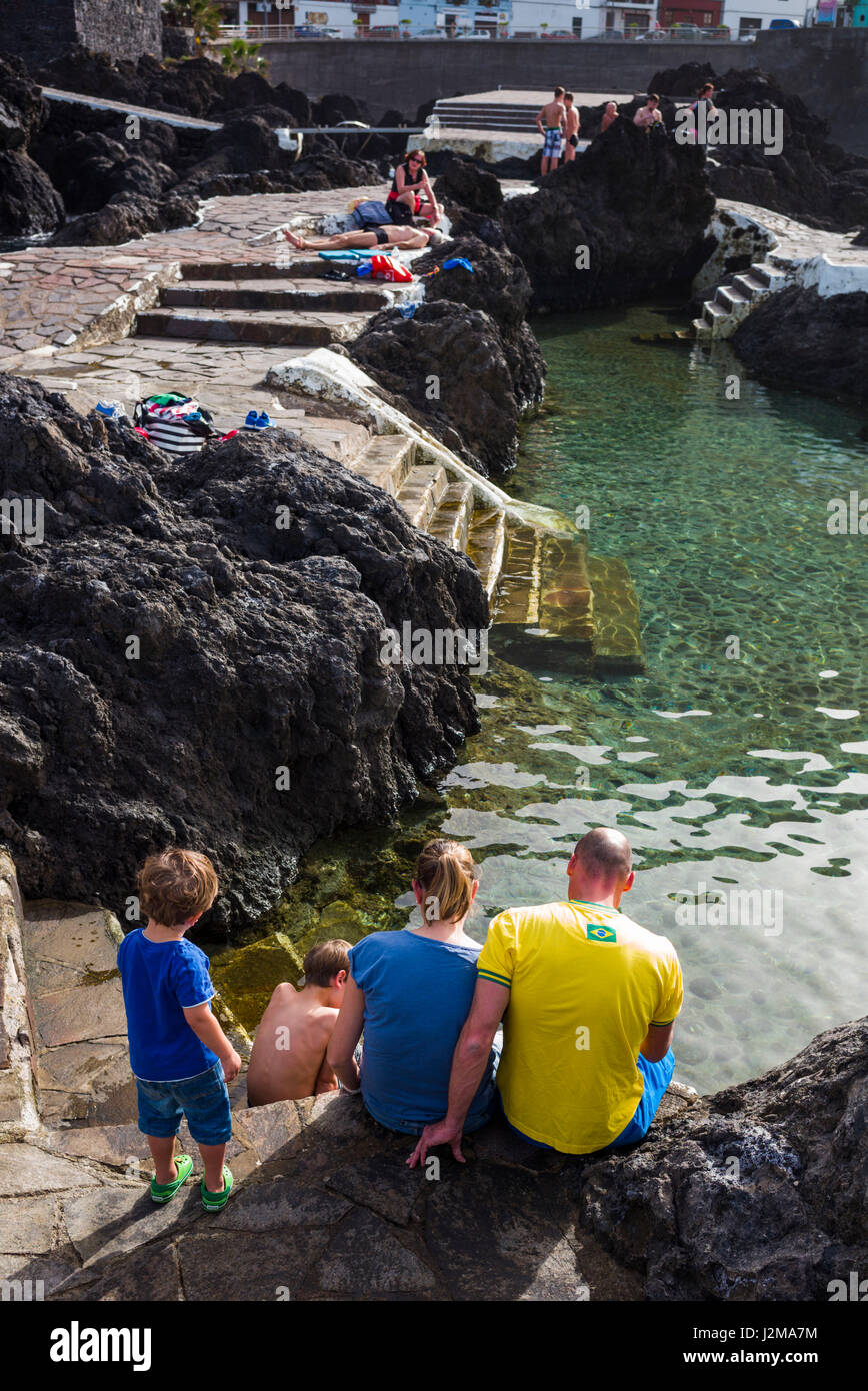 Spain, Canary Islands, Tenerife, Garachico, waterfront pools Stock ...