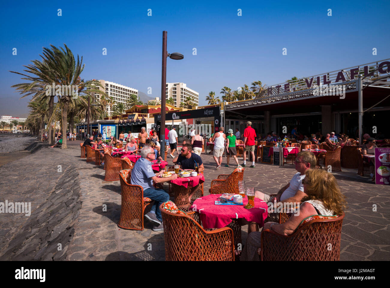 Spain, Canary Islands, Tenerife, Playa de Las Americas, Playa de Troya ...