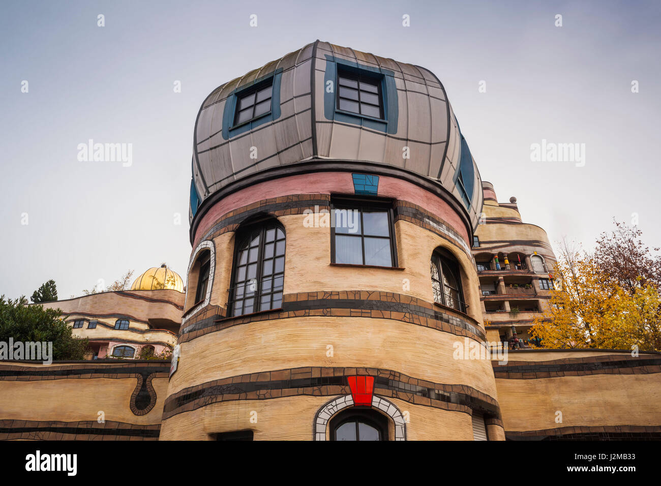 Germany, Hesse, Darmstadt, Waldspirale Residential Complex, designed by ...
