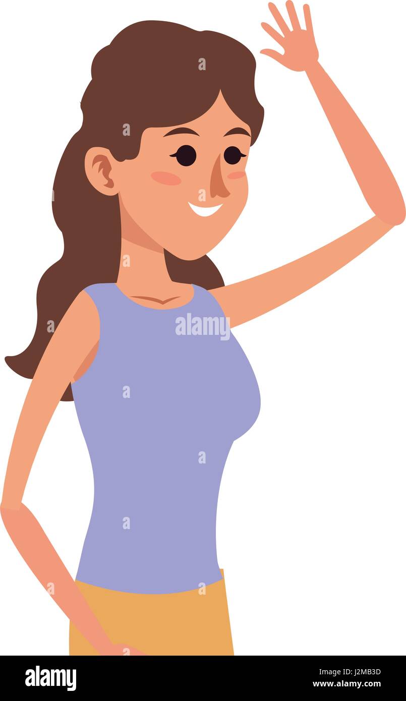 character woman her arm raised image Stock Vector Image & Art - Alamy