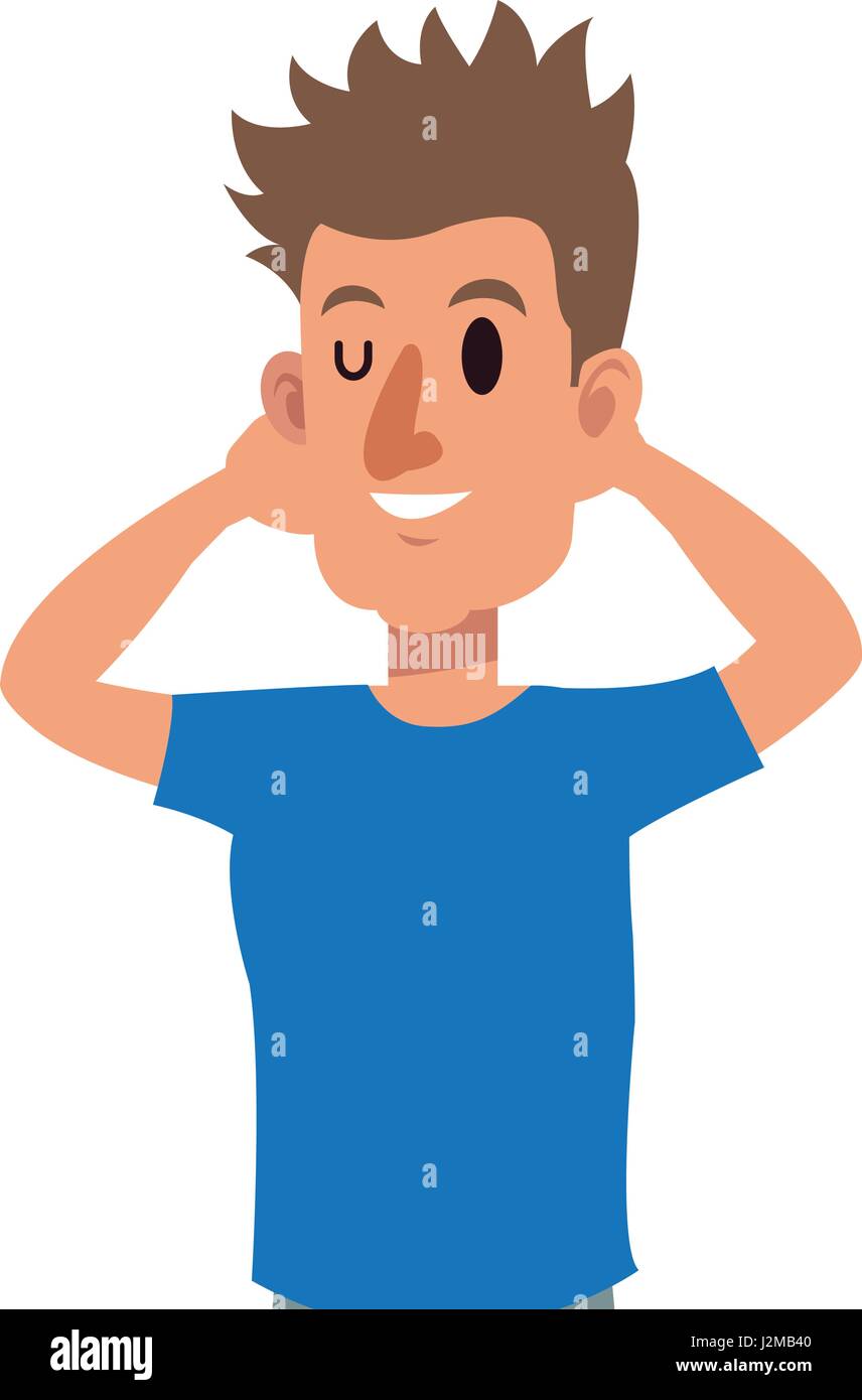character man with arms up relaxed attitude Stock Vector Image & Art ...