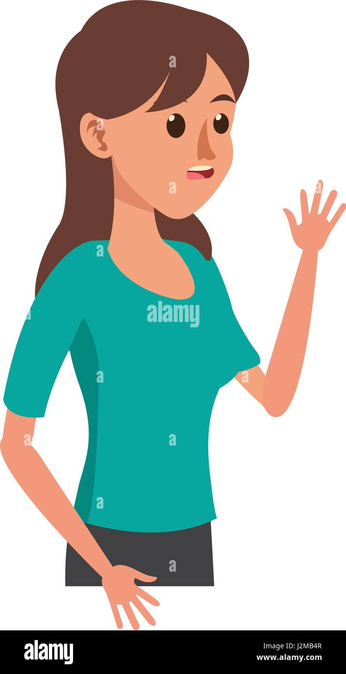 character young woman say hi image Stock Vector Image & Art - Alamy