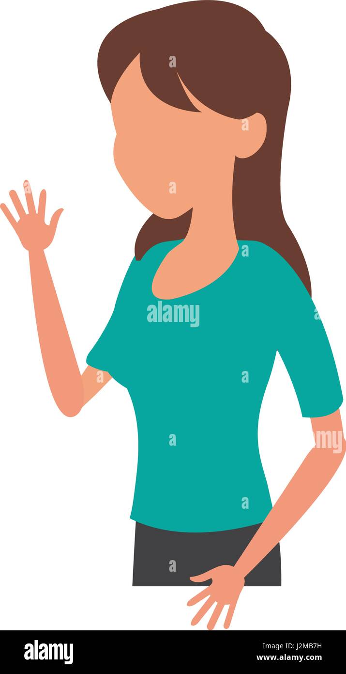 character young woman say hi image Stock Vector Image & Art - Alamy