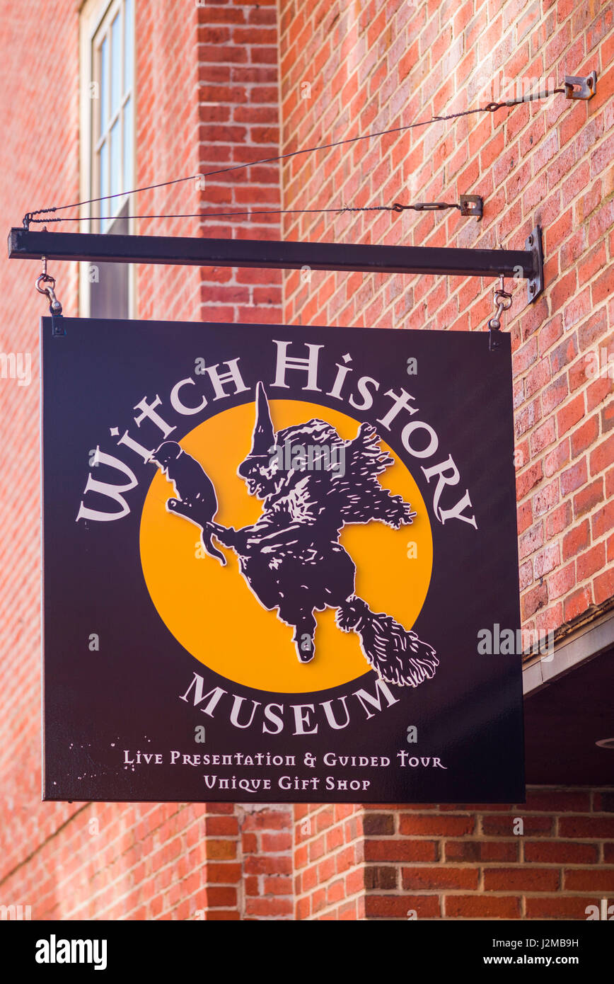USA, Massachusetts, Salem, Witch History Museum, sign Stock Photo - Alamy
