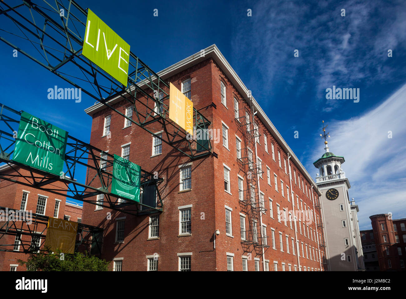 USA, Massachusetts, Lowell, Lowell National Historic Park, Boot Mills ...