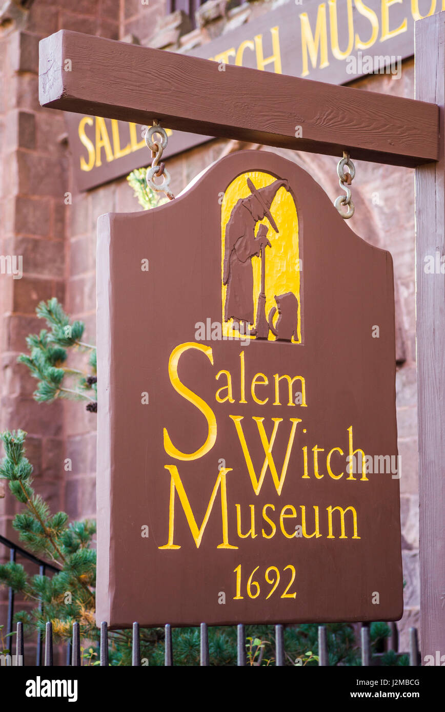 USA, Massachusetts, Salem, Salem Witch Museum, sign Stock Photo - Alamy